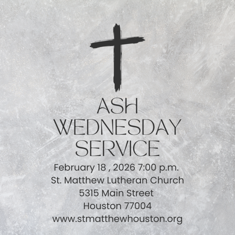 Ash Wednesday Services 2026 - St. Matthew Lutheran Church